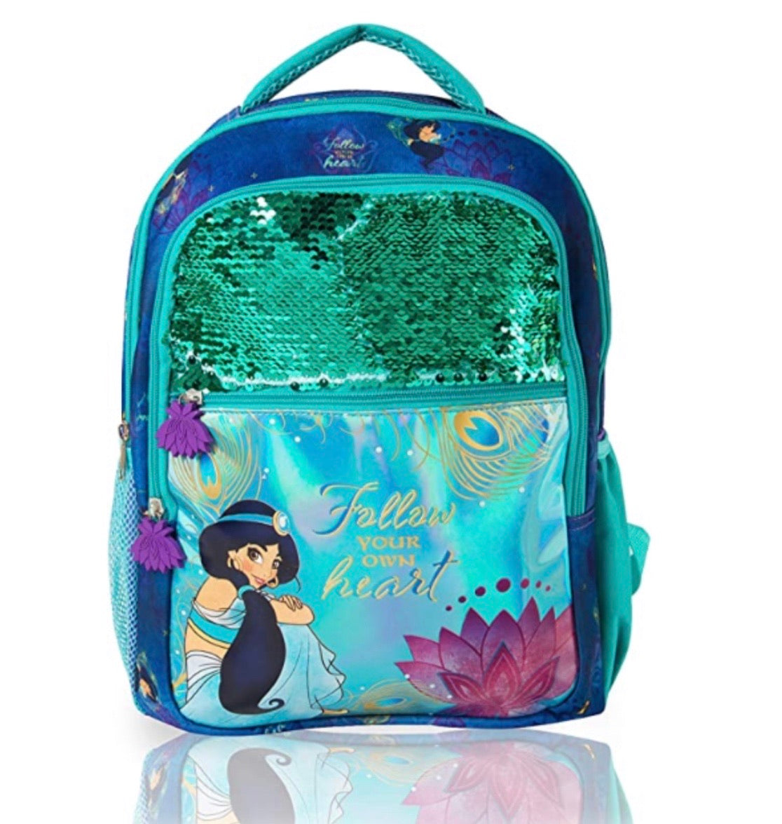 Disney's Aladdin Jasmine Sequin Backpack: Follow Your Heart – Red ...